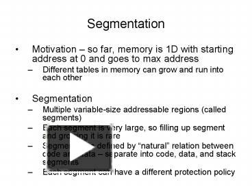 PPT – Segmentation PowerPoint presentation | free to view - id: a8e75-MGE4M