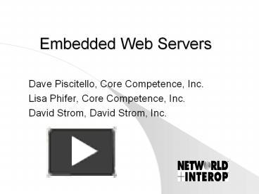 Embedded Web Servers presentation | free to download