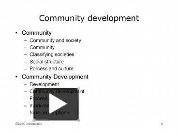 Community development presentation | free to view
