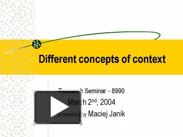 PPT – Different concepts of context PowerPoint presentation | free to ...