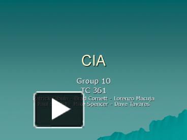 CIA presentation | free to view