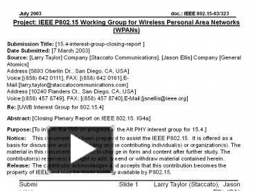 PPT – Interim Report PowerPoint presentation | free to download - id ...