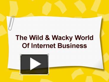 PPT – The Wild PowerPoint presentation | free to view - id: a98f-MDg1Z