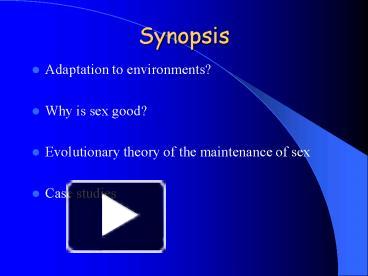 Synopsis presentation | free to view