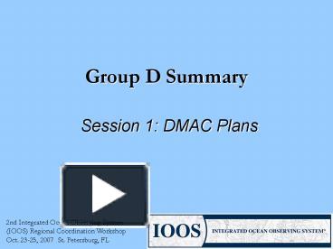 Group D Summary presentation | free to view