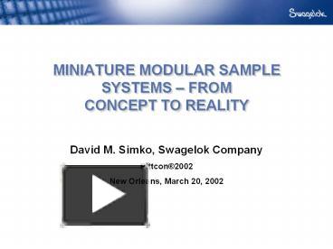 PPT – MINIATURE MODULAR SAMPLE SYSTEMS FROM CONCEPT TO REALITY ...