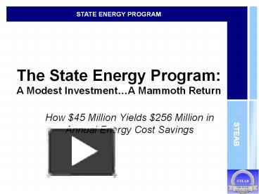 PPT – The State Energy Program: A Modest Investment PowerPoint ...