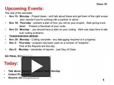 PPT – Class 1 PowerPoint presentation | free to view - id: a9f4d-MTRjN