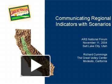 Communicating Regional Indicators with Scenarios presentation | free to ...
