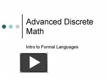 PPT – Advanced Discrete Math PowerPoint presentation | free to view ...