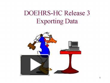 Exporting Data to the Data Repository presentation | free to view