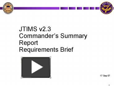 JTIMS v2.3 presentation | free to view