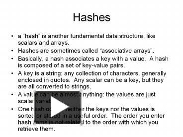 PPT – Hashes PowerPoint presentation | free to download - id: aac0c-NDM2M