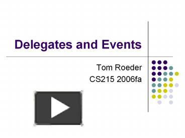 Delegates and Events presentation | free to download