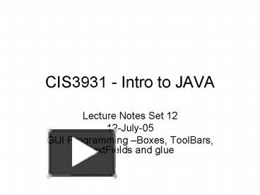 PPT – CIS3931 Intro to JAVA PowerPoint presentation | free to download ...