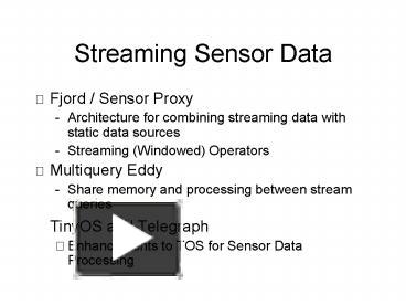 Streaming Sensor Data presentation | free to download