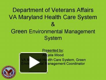 PPT – Department of Veterans Affairs VA Maryland Health Care System ...