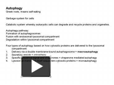Autophagy presentation | free to view