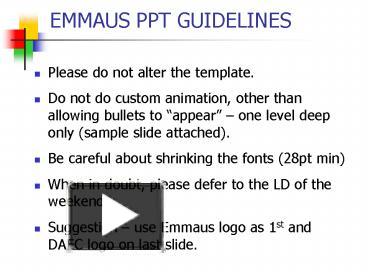 EMMAUS PPT GUIDELINES presentation | free to download
