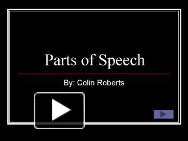PPT – Parts of Speech PowerPoint presentation | free to view - id ...