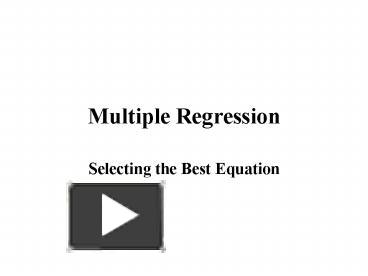 PPT – Multiple Regression PowerPoint presentation | free to view - id ...