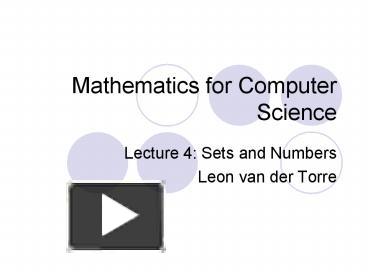 Mathematics for Computer Science presentation | free to view