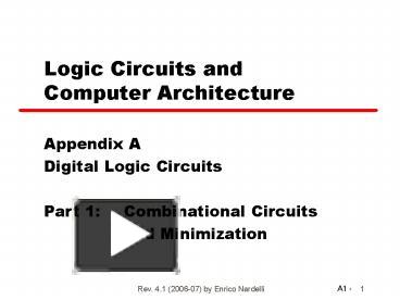 Logic Circuits and Computer Architecture presentation | free to download