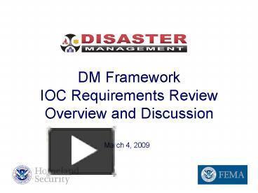 PPT – DM Framework IOC Requirements Review Overview and Discussion ...