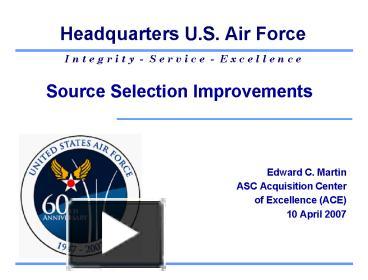 PPT – Source Selection Improvements PowerPoint presentation | free to ...