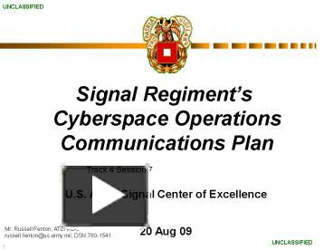 U.S. Army Signal Center of Excellence presentation | free to view