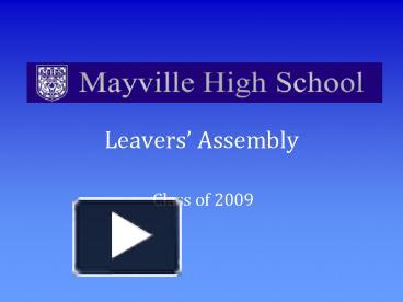 Leavers Assembly presentation | free to view