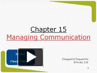 PPT – Chapter 15 Managing Communication PowerPoint presentation | free ...