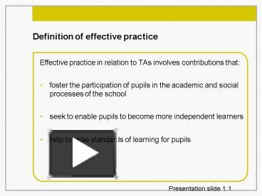 Definition of effective practice presentation | free to view