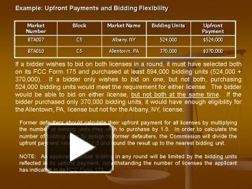 Example: Upfront Payments and Bidding Flexibility presentation | free ...