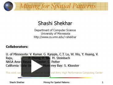 PPT – Mining for Spatial Patterns PowerPoint presentation | free to ...