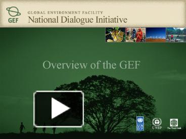 Overview of the GEF presentation | free to view