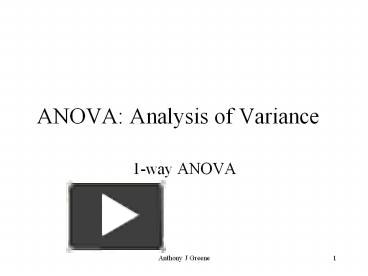 PPT – ANOVA: Analysis of Variance PowerPoint presentation | free to ...