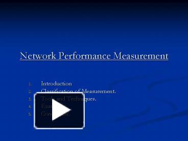 PPT – Network Performance Measurement PowerPoint presentation | free to ...