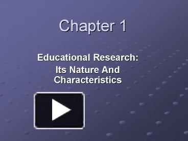 Educational Research: presentation | free to view