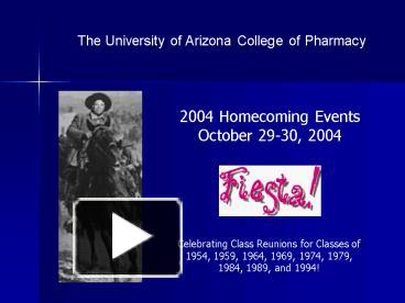 PPT – The University of Arizona College of Pharmacy PowerPoint ...