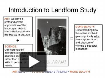 Introduction to Landform Study presentation | free to view