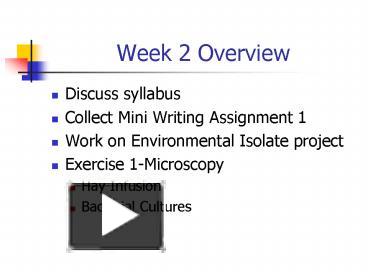 PPT – Week 2 Overview PowerPoint presentation | free to view - id ...