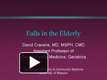 Falls in the Elderly presentation | free to view