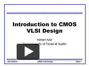PPT – Introduction to CMOS VLSI Design PowerPoint presentation | free ...