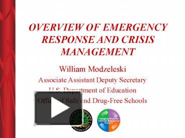 OVERVIEW OF EMERGENCY RESPONSE AND CRISIS MANAGEMENT presentation ...