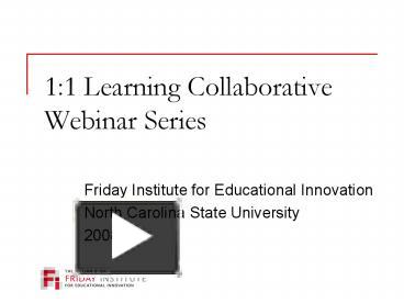 PPT – 1:1 Learning Collaborative Webinar Series PowerPoint presentation ...