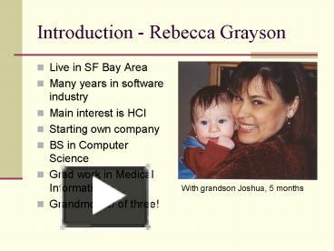 Introduction Rebecca Grayson presentation | free to view