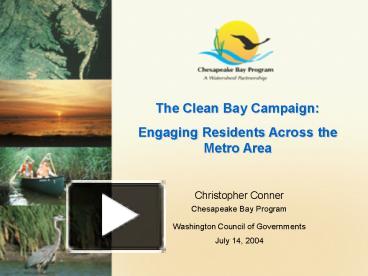 The Clean Bay Campaign: presentation | free to download