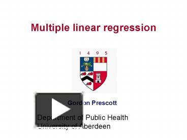 Multiple linear regression presentation | free to view