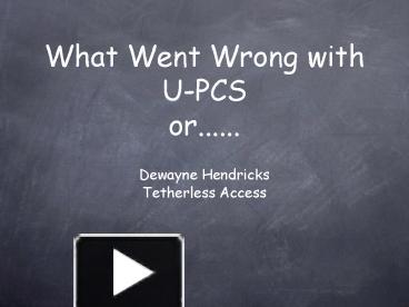 Dewayne Hendricks presentation | free to view